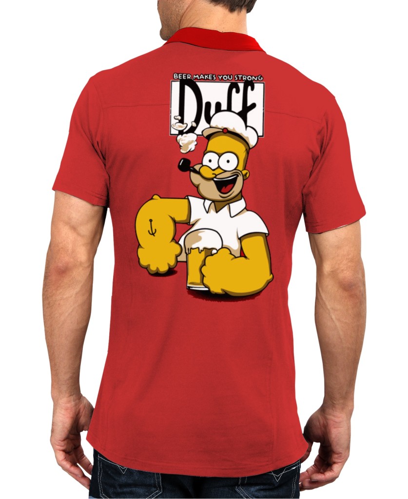 Retarded Popeye Red Polo Tee - Shark Shirts