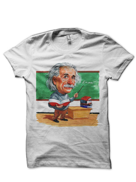 Albert Einstein White T-Shirt - Shark Shirts