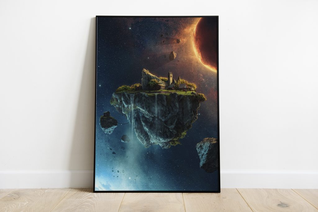 Floating Island Poster - Shark Shirts Floating Island Poster - Shark Shirts