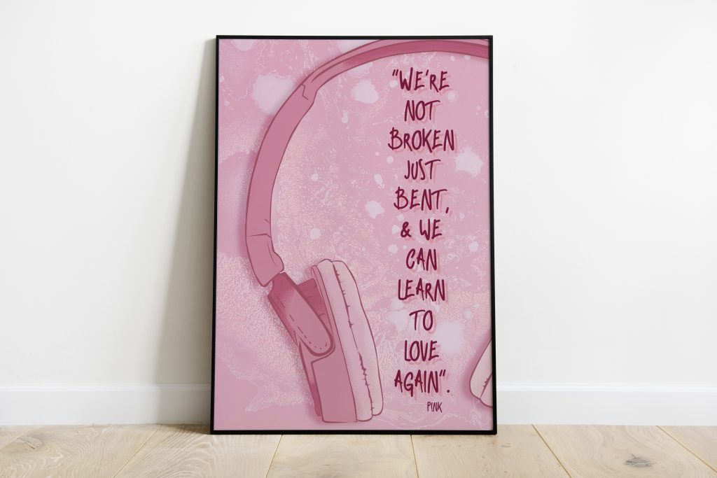 Pink Lyrics Poster - Shark Shirts