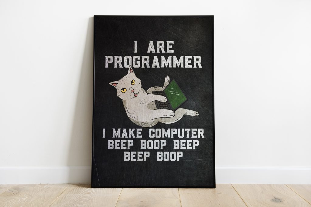 Programmer Cat Poster - Shark Shirts