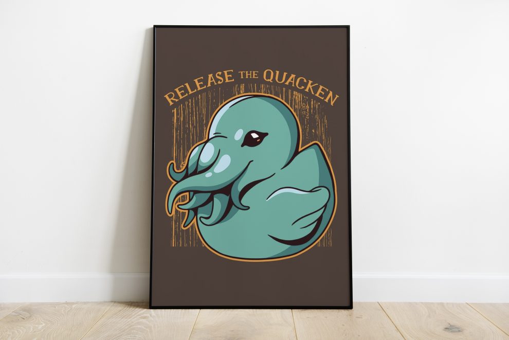 Release The Quacken Poster - Shark Shirts