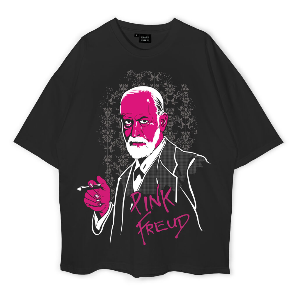 Pink Freud Oversized T-Shirt - Shark Shirts
