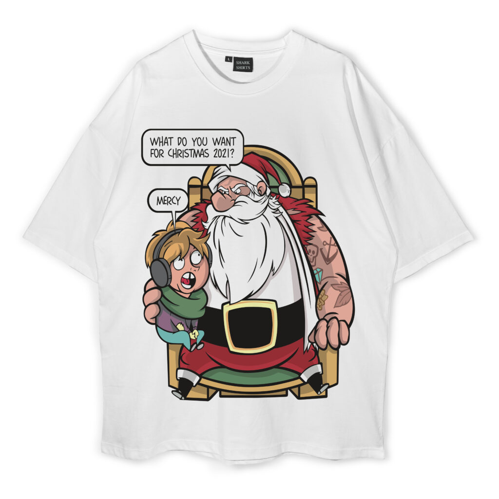 Santa Claus Oversized T-Shirt - Shark Shirts