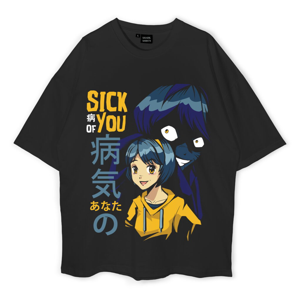 Anime Girl Kawaii Oversized T-Shirt - Shark Shirts