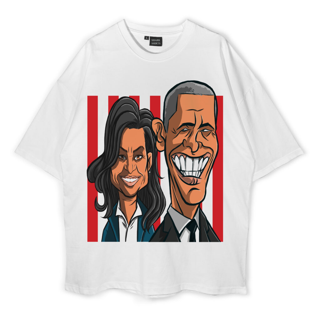 Barack And Michelle Obama Oversized T-Shirt - Shark Shirts