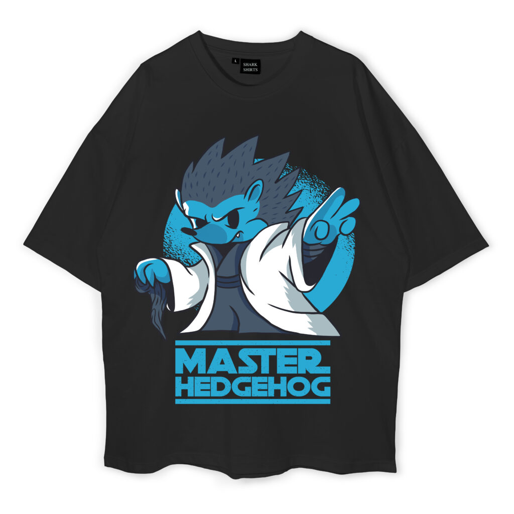 Master Hedgehog Oversized T-Shirt - Shark Shirts