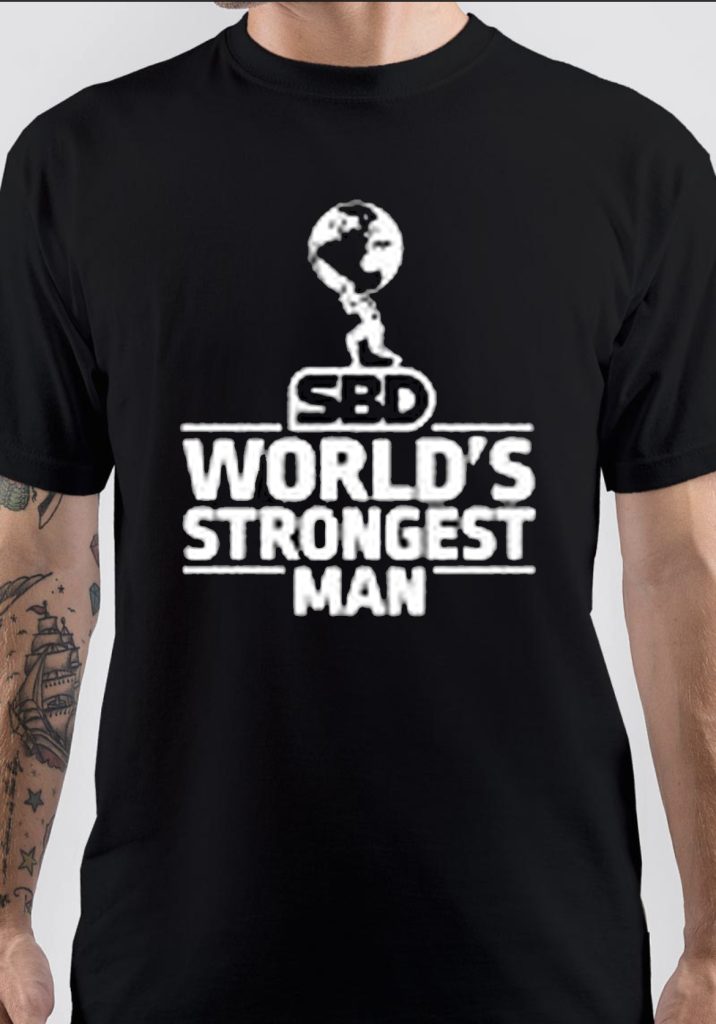 World's Strongest Man Black T-Shirt - Shark Shirts